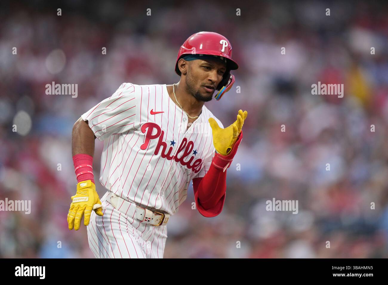 Philadelphia Phillies' Johan Rojas plays during a baseball game Monday ...