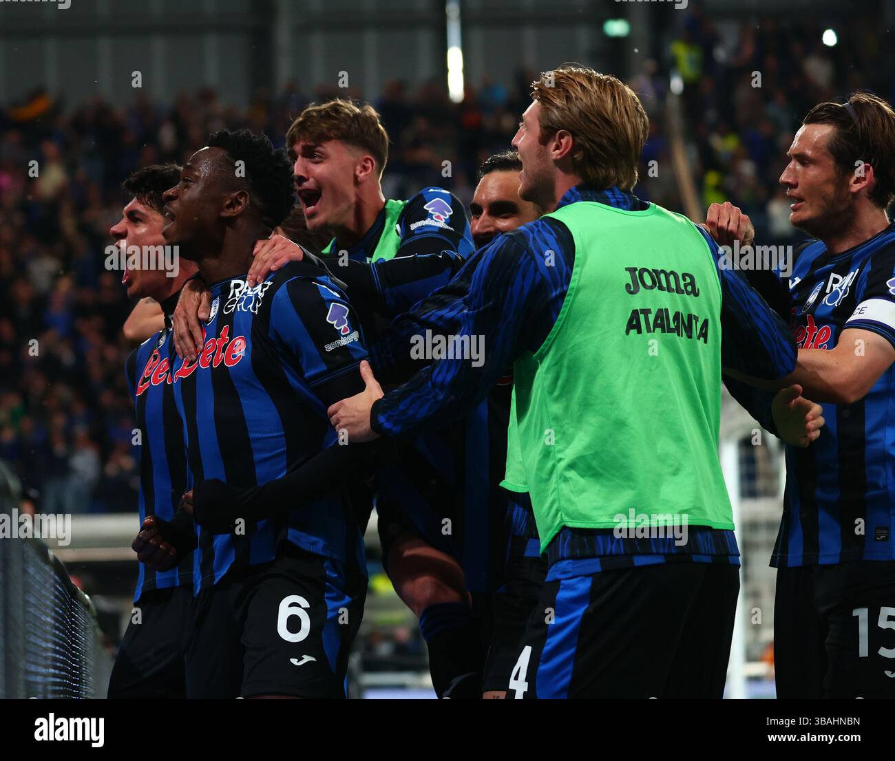 Bergamo, Italy. 12th May, 2025. Atalanta's Ibrahim Sulemana (2nd L ...