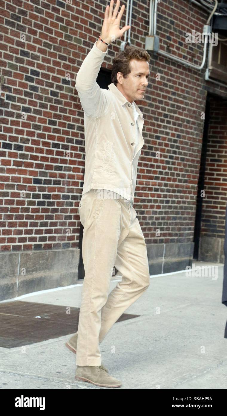 New York, NY, USA. 12th May, 2025. Ryan Reynolds seen at The Late Show ...