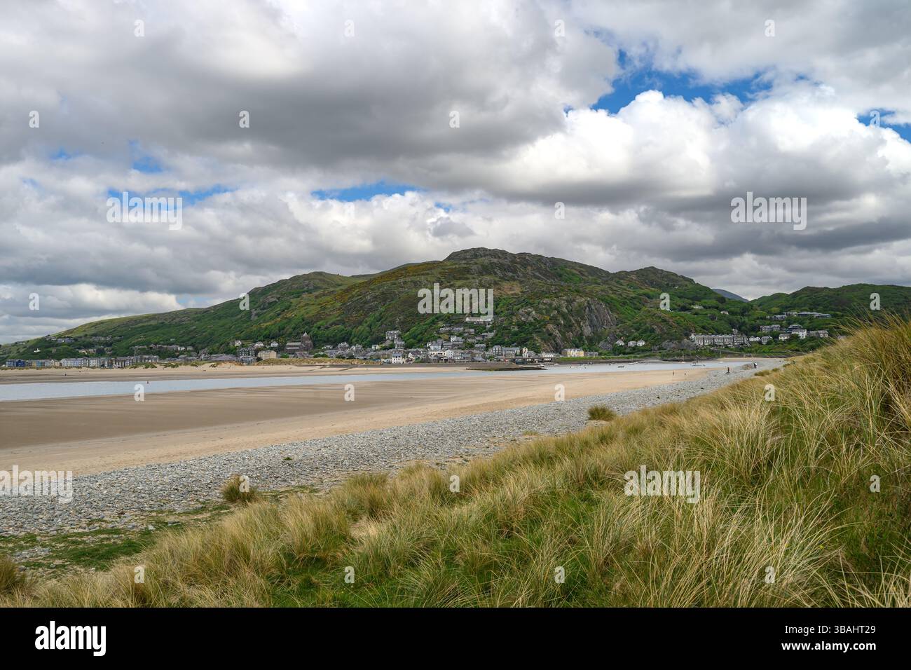 Fairbourne Beach with Barmouth in background – Gwynedd, Wales, UK – 05 ...