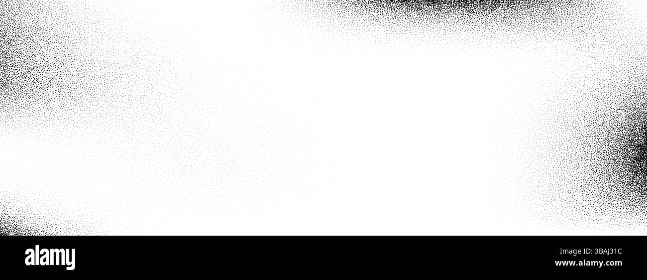 Stippled grain texture background. Black sprayed dots gradient ...