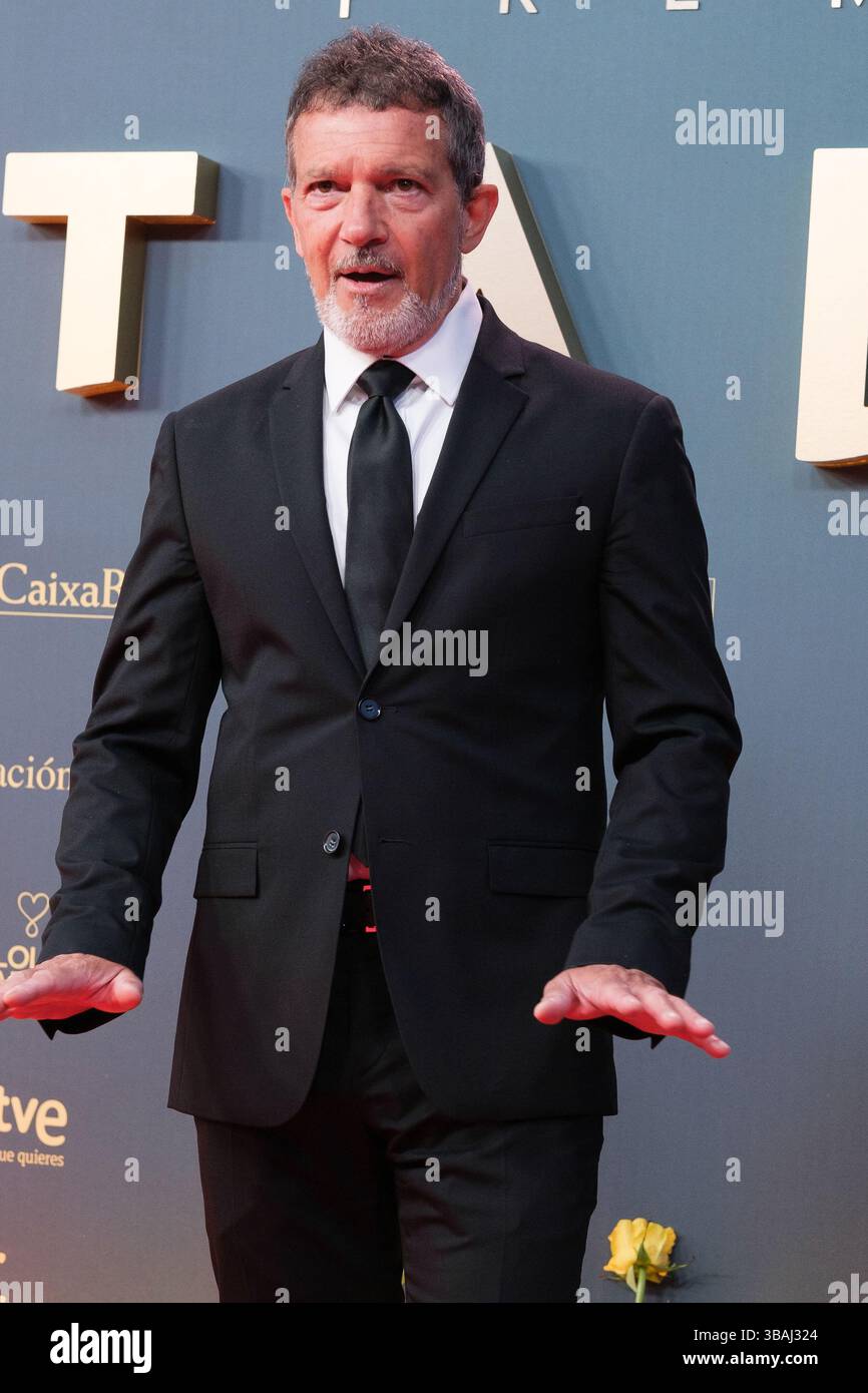Madrid, Spain. 12th May, 2025. Antonio Banderas attends the red carpet for the Talía Awards at ...