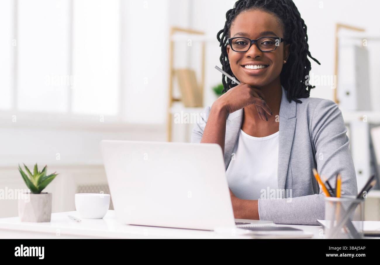 Ceo Writing Business Emails On Laptop, Sitting On Workplace In Office ...