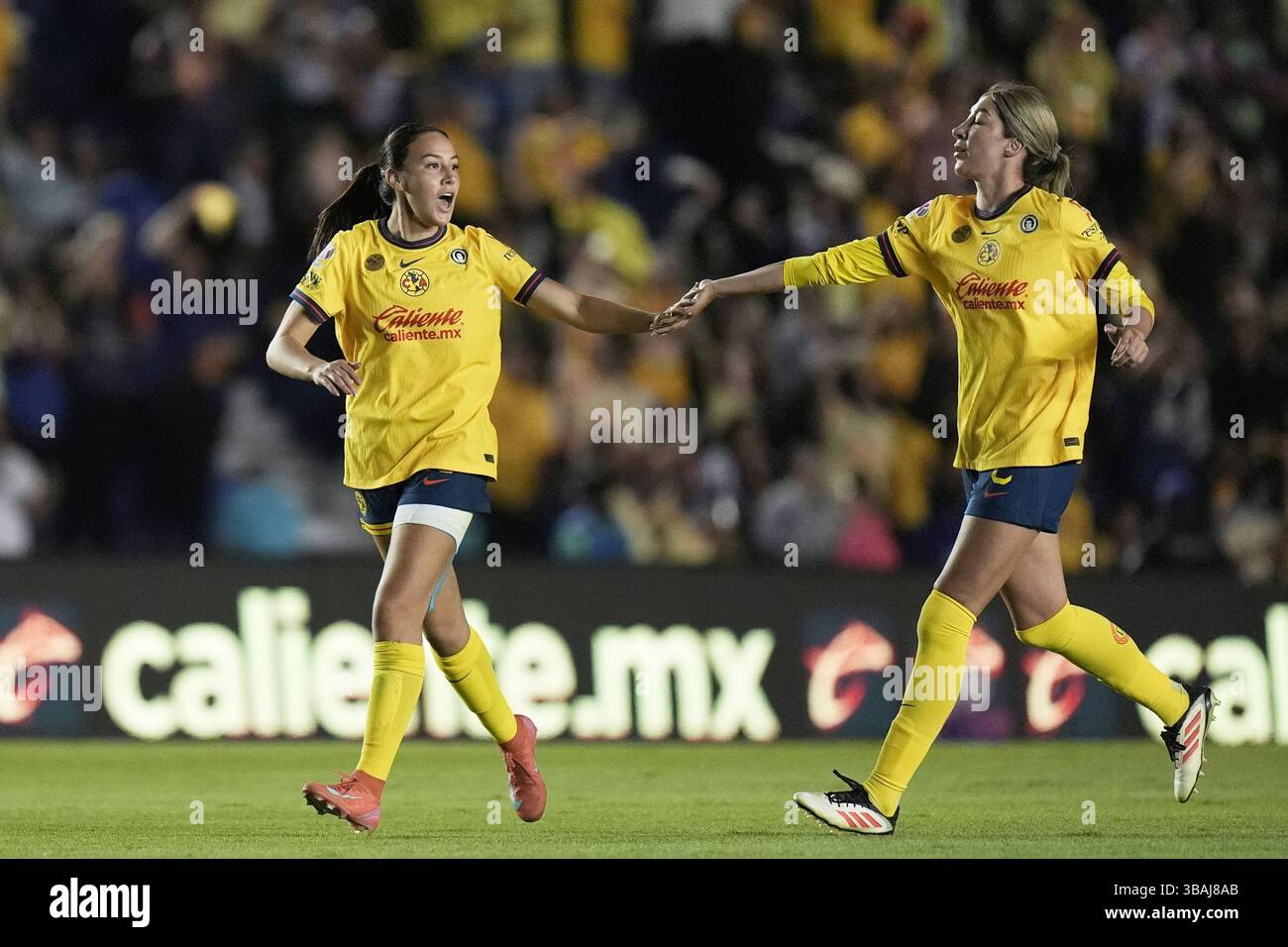 America's Kimberly Rodríguez, left, and Jocelyn Orejel celebrate after ...