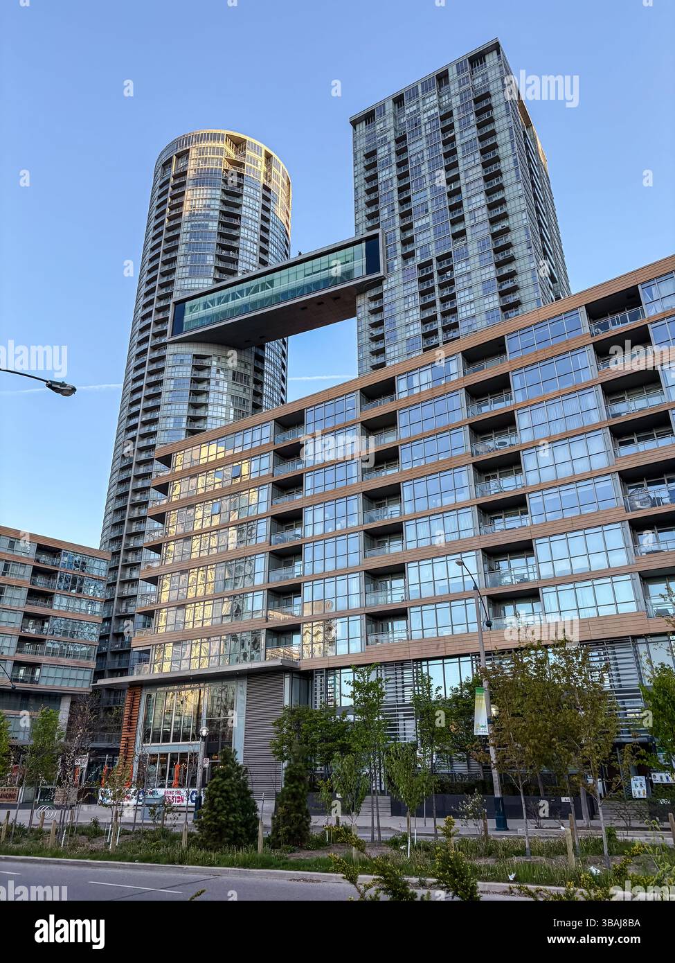 Modern residential buildings with skybridge in the Fort York ...