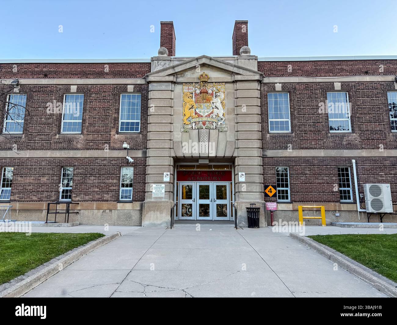 Fort York, Toronto, Canada. Entrance of a historic brick building with ...