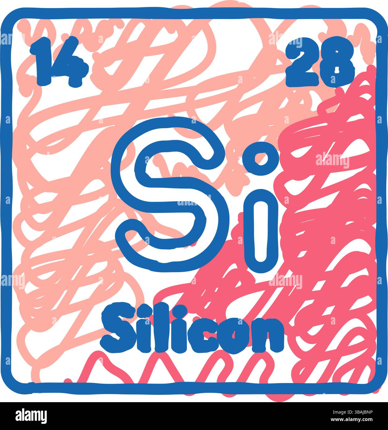 silicon chemical element icon doodle illustration Stock Vector Image ...