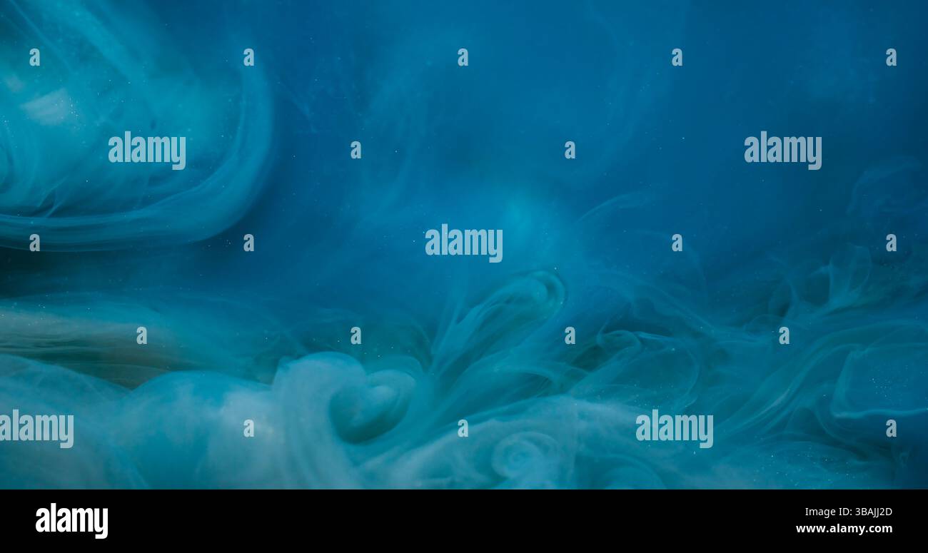 Abstract mist. Drop ink. Defocused blue color cloud paint texture in ...