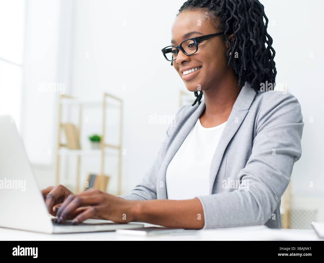 Ceo Writing Business Emails On Laptop, Sitting On Workplace In Office ...