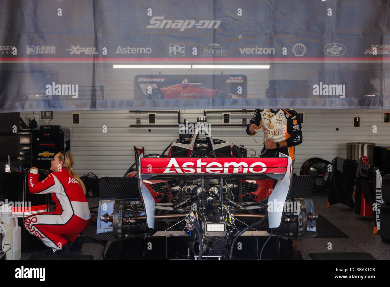 Indianapolis, United States. 10th May, 2025. Crew members work on the ...