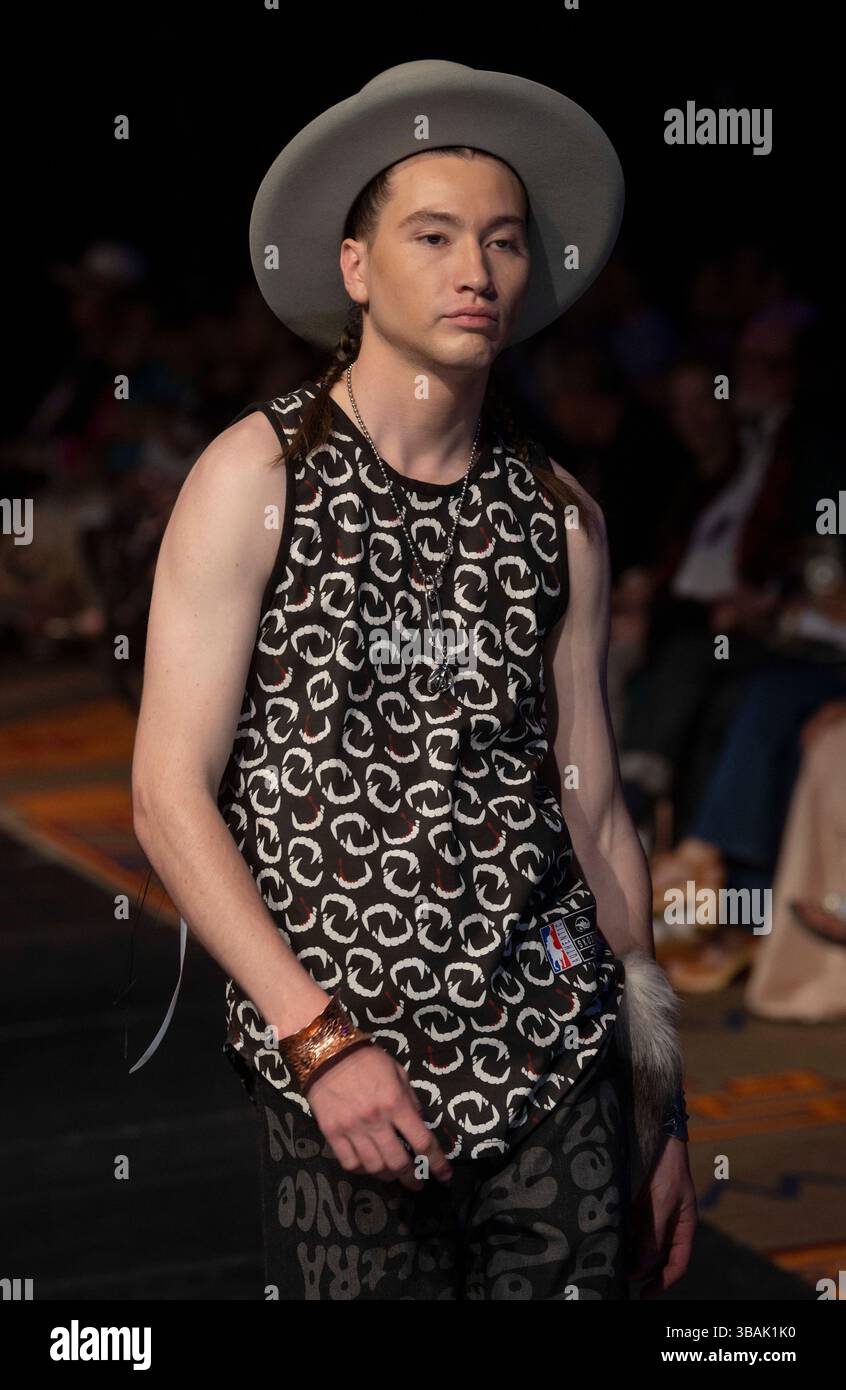May 11, 2025 - Santa Fe, New Mexico, USA - A model walks the runway ...