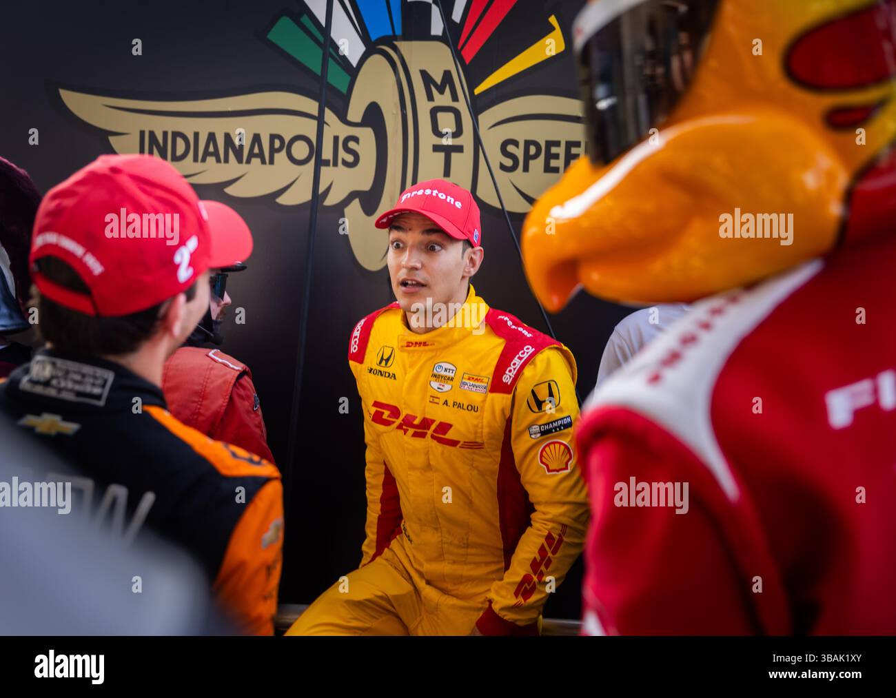 Pato O'Ward of Mexico (5) and Arrow Mclaren speaks with Chip Ganassi ...