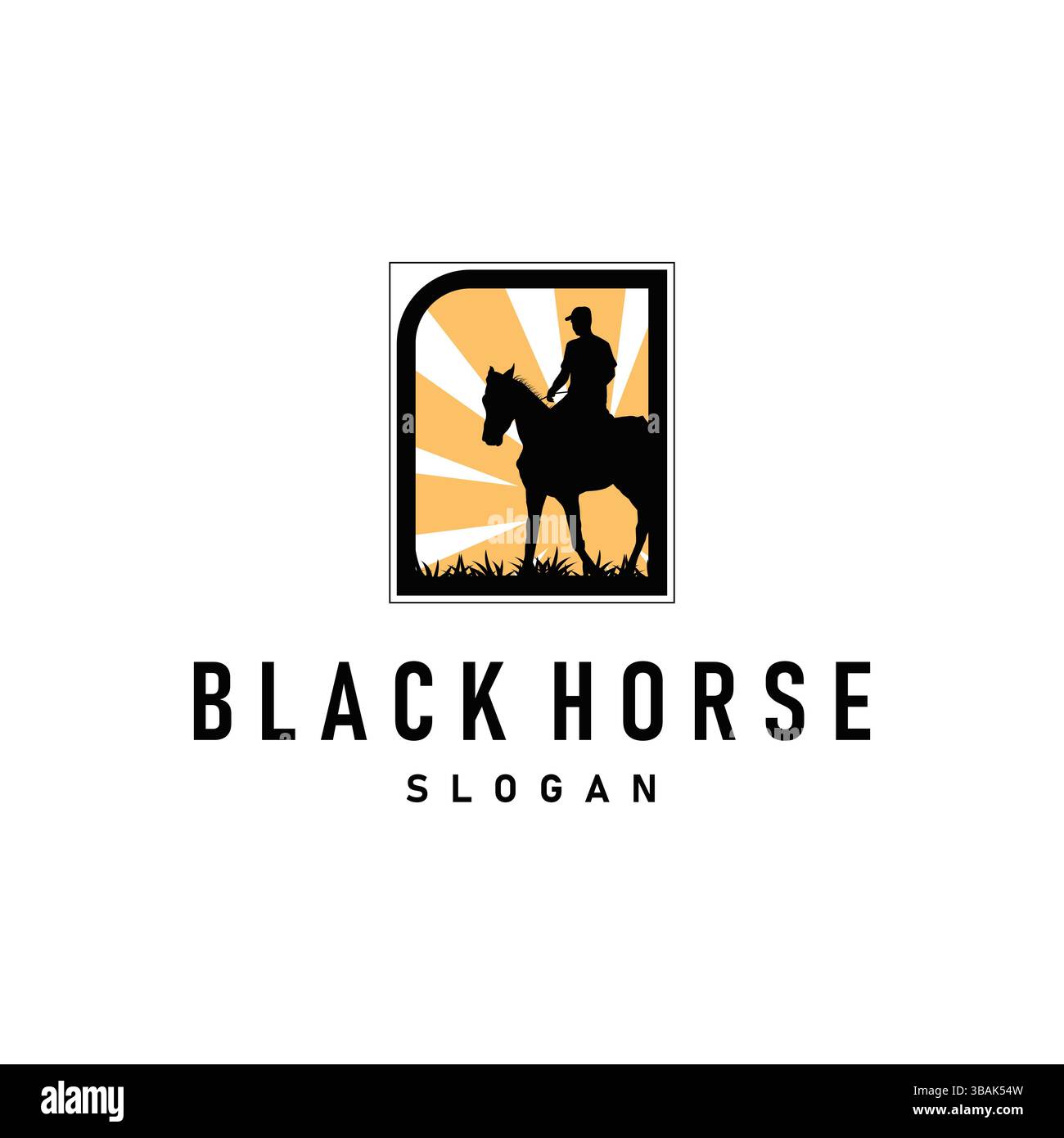 western cowboy texas ranch country horse animal logo design with black ...