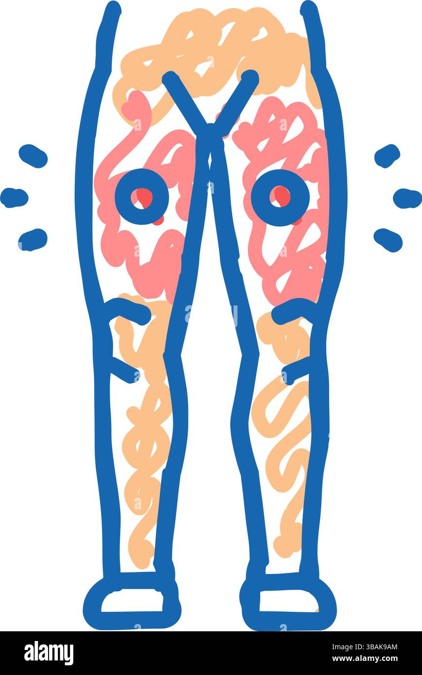 thigh pain body ache icon doodle illustration Stock Vector Image & Art ...