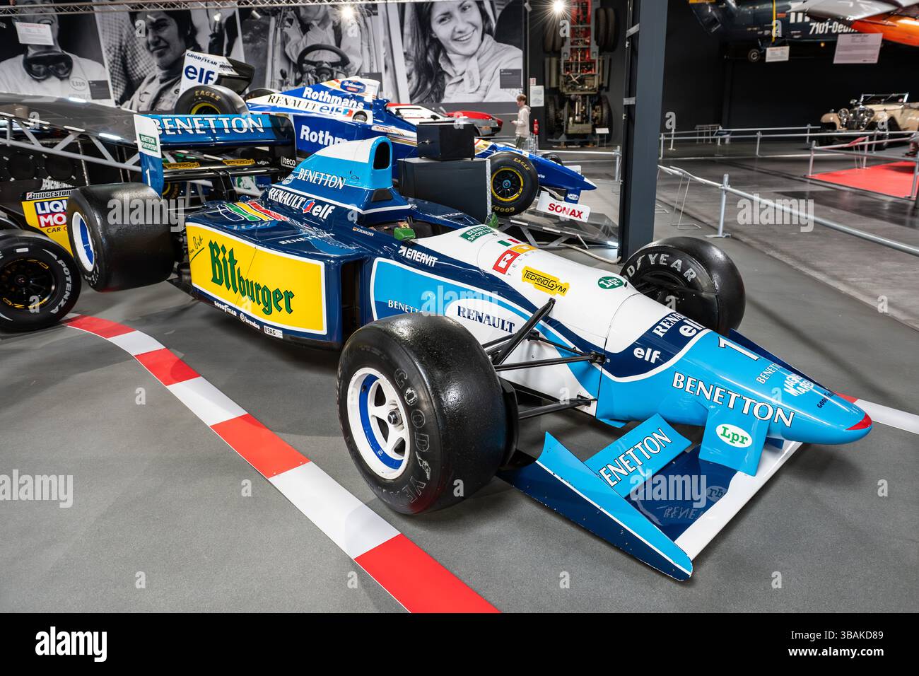 Sinsheim, Germany. 12th May, 2025. A Benetton B195 Formula 1 car from ...