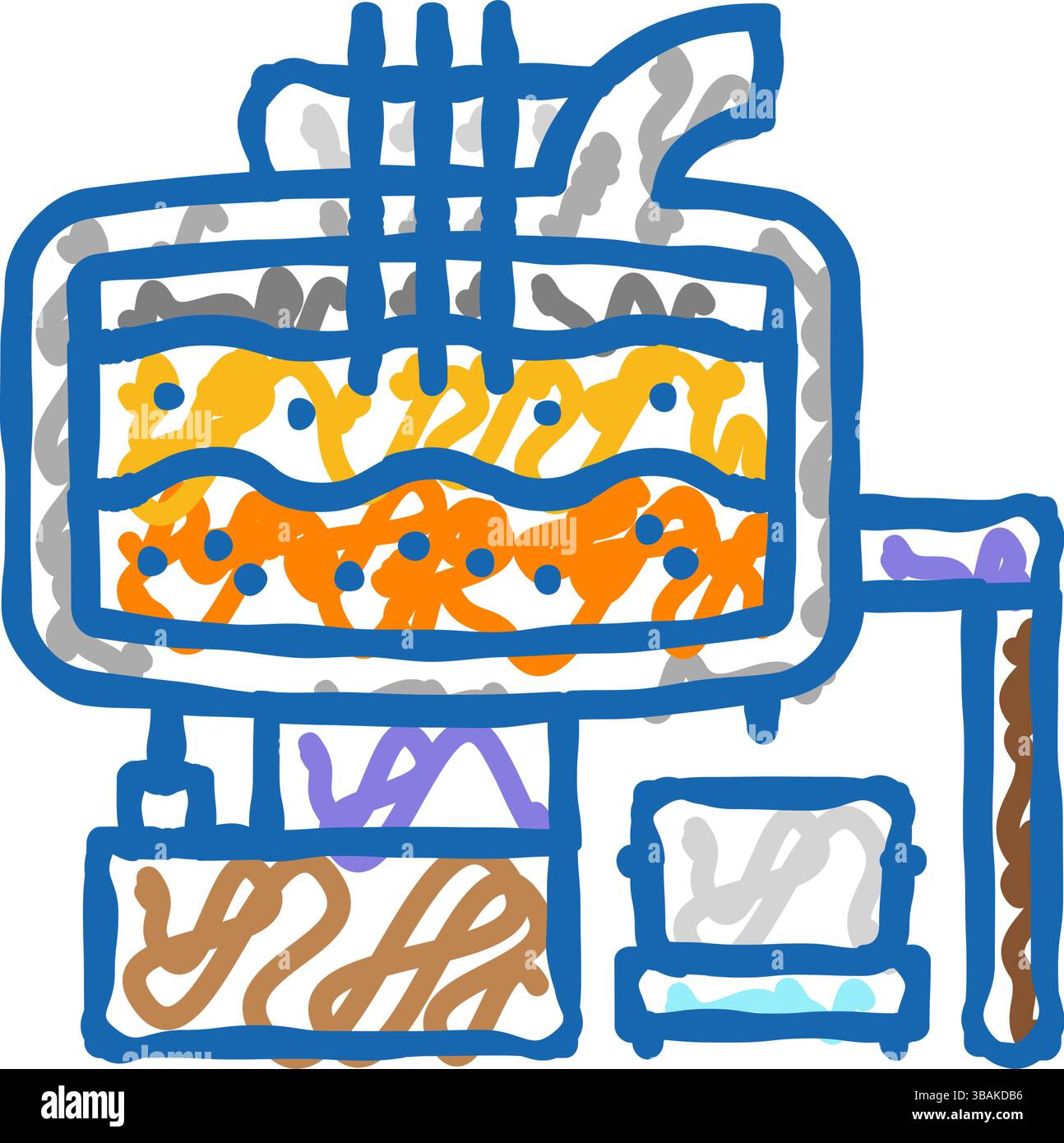 electric arc furnace steel production icon doodle illustration Stock ...