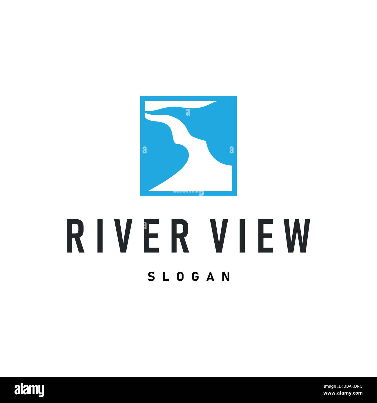 river logo design beautiful natural river scenery with simple ...