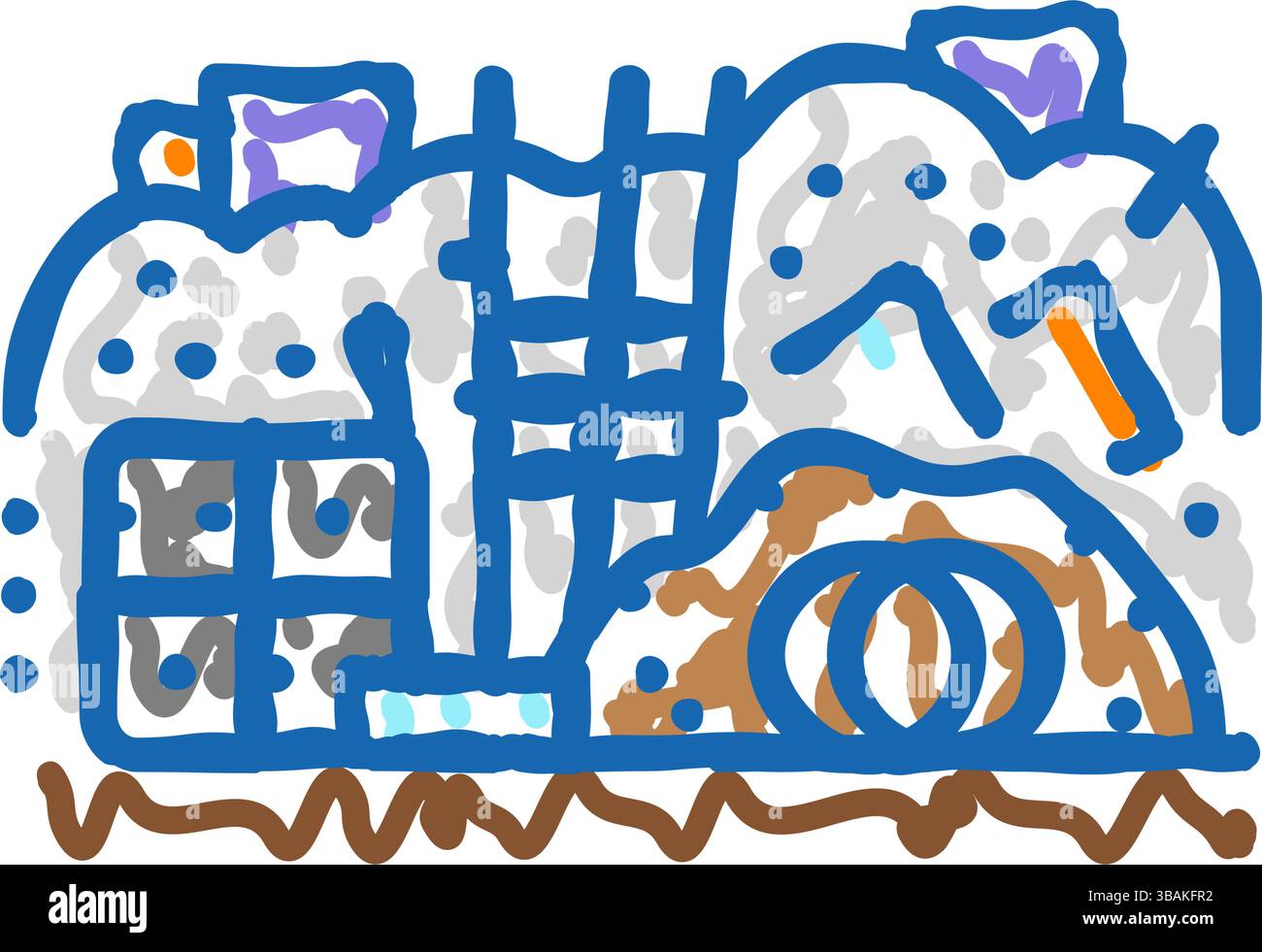 scrap steel steel production icon doodle illustration Stock Vector ...