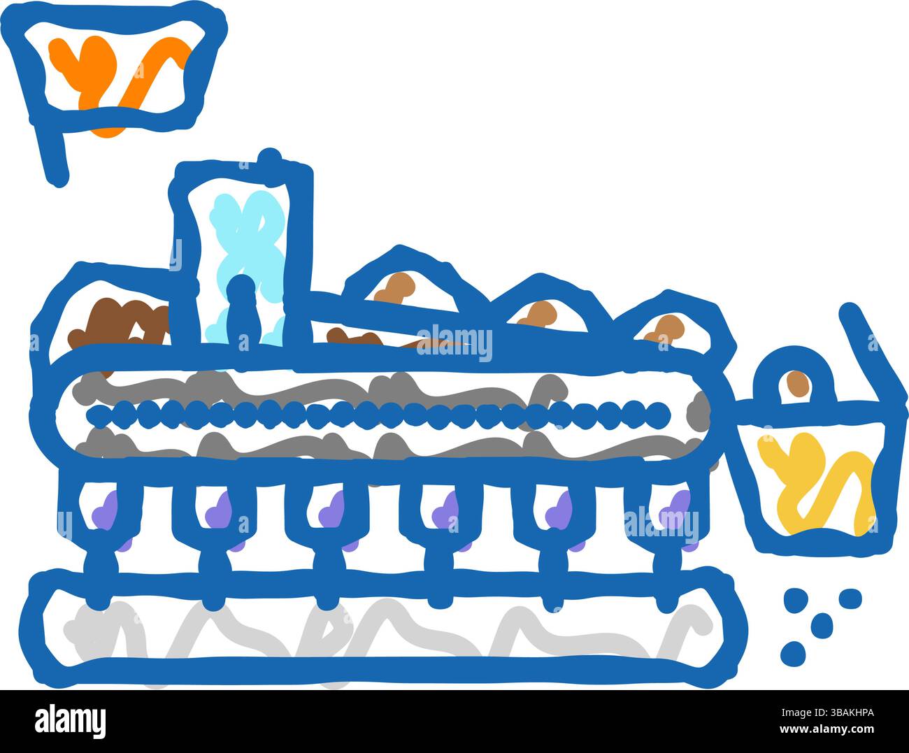 sinter plant steel production icon doodle illustration Stock Vector ...