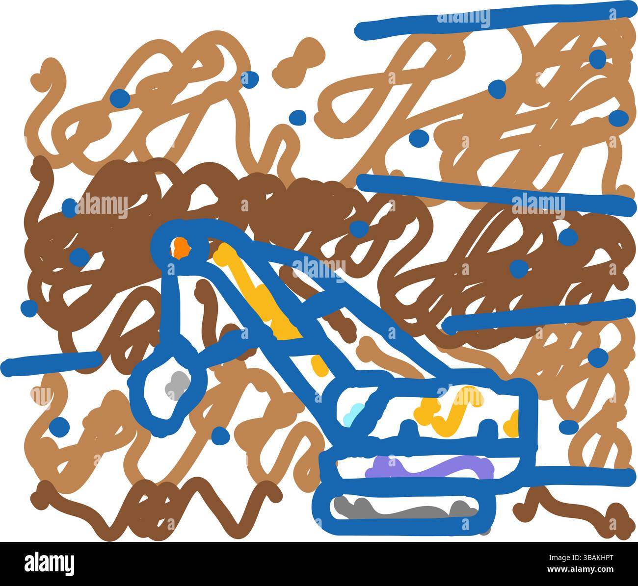 open pit mine steel production icon doodle illustration Stock Vector ...