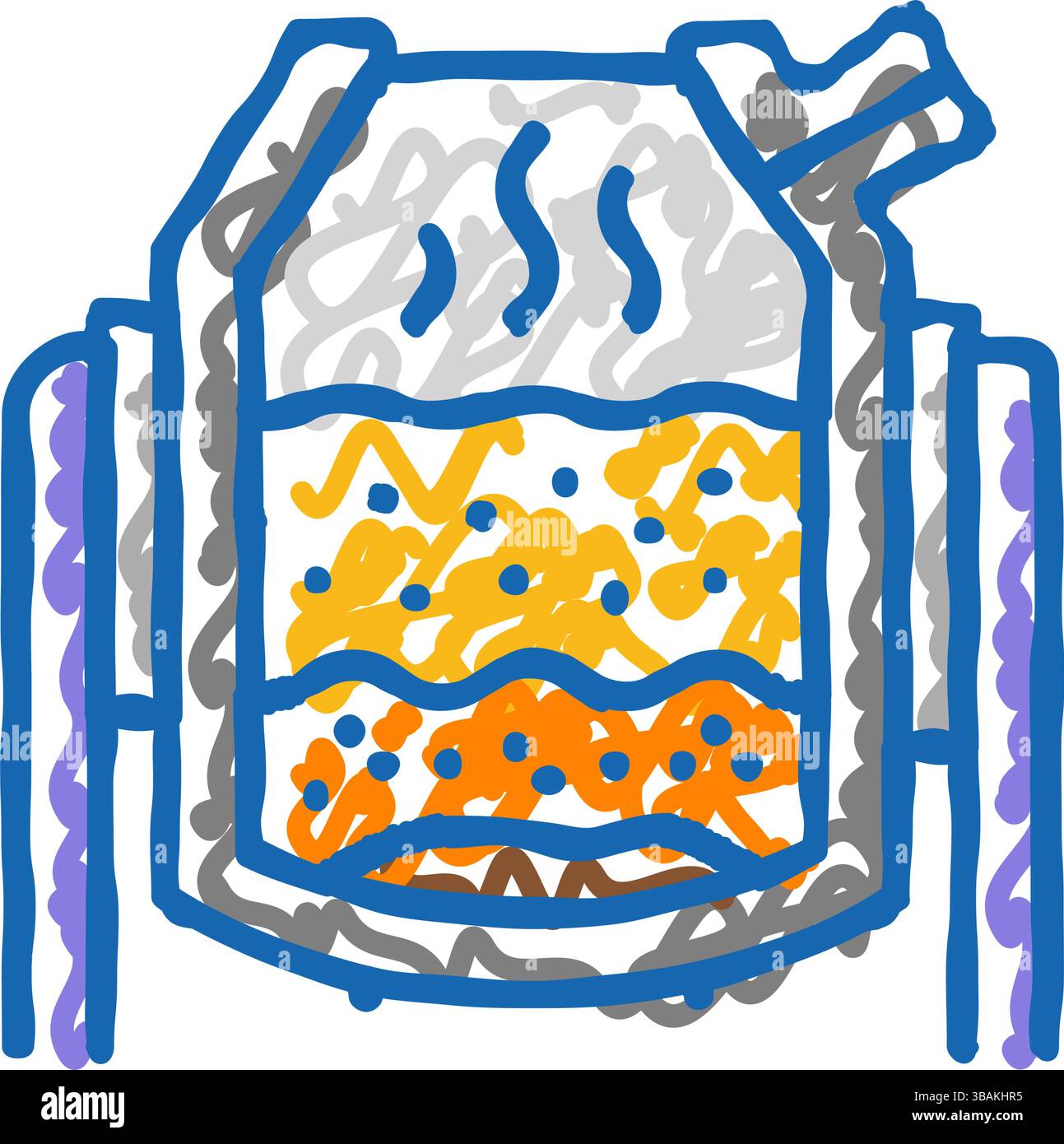 basic oxygen furnace steel production icon doodle illustration Stock ...