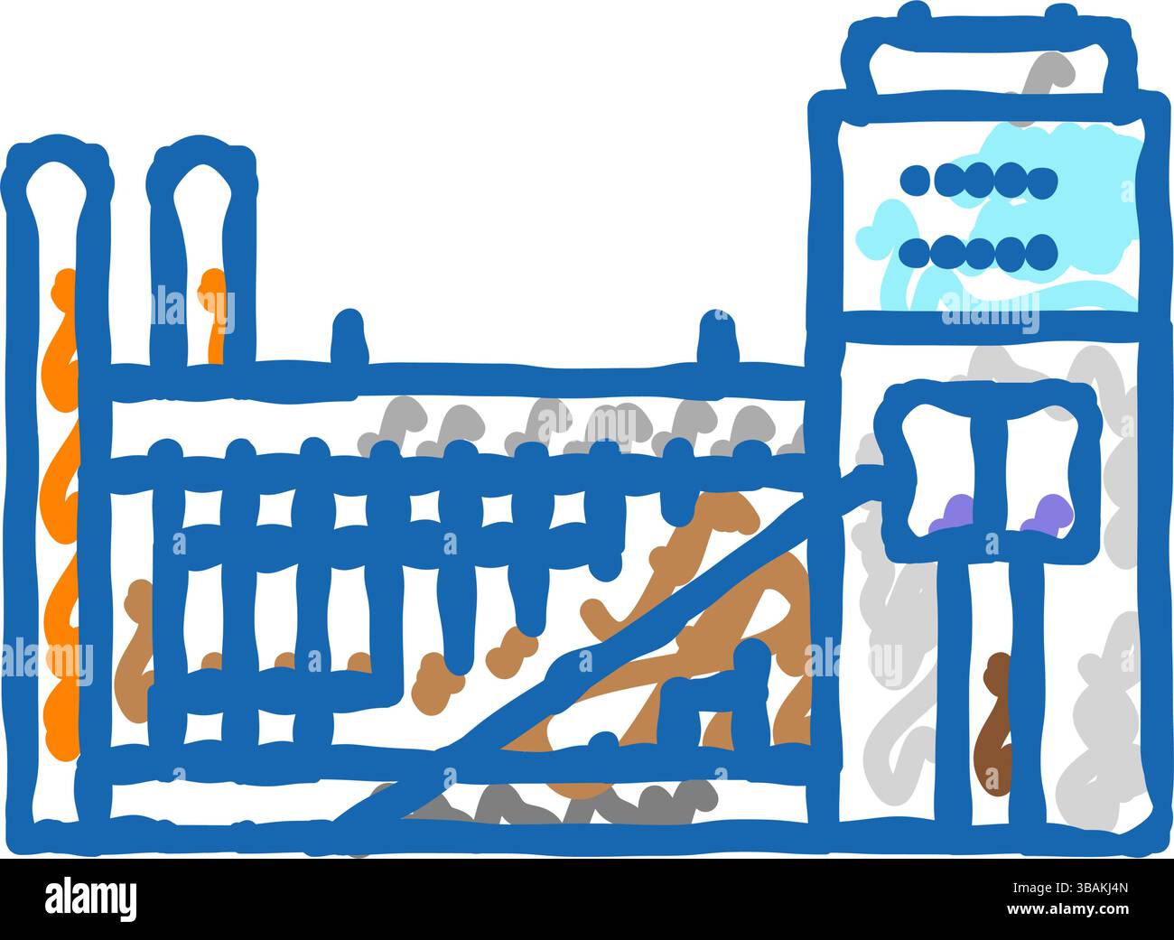 coking plant steel production icon doodle illustration Stock Vector ...