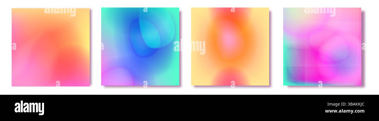 Abstract aura color gradients set isolated on white background. Vector ...