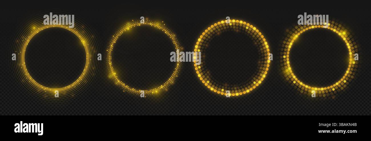 Yellow dot circles set isolated on transparent background. Vector ...