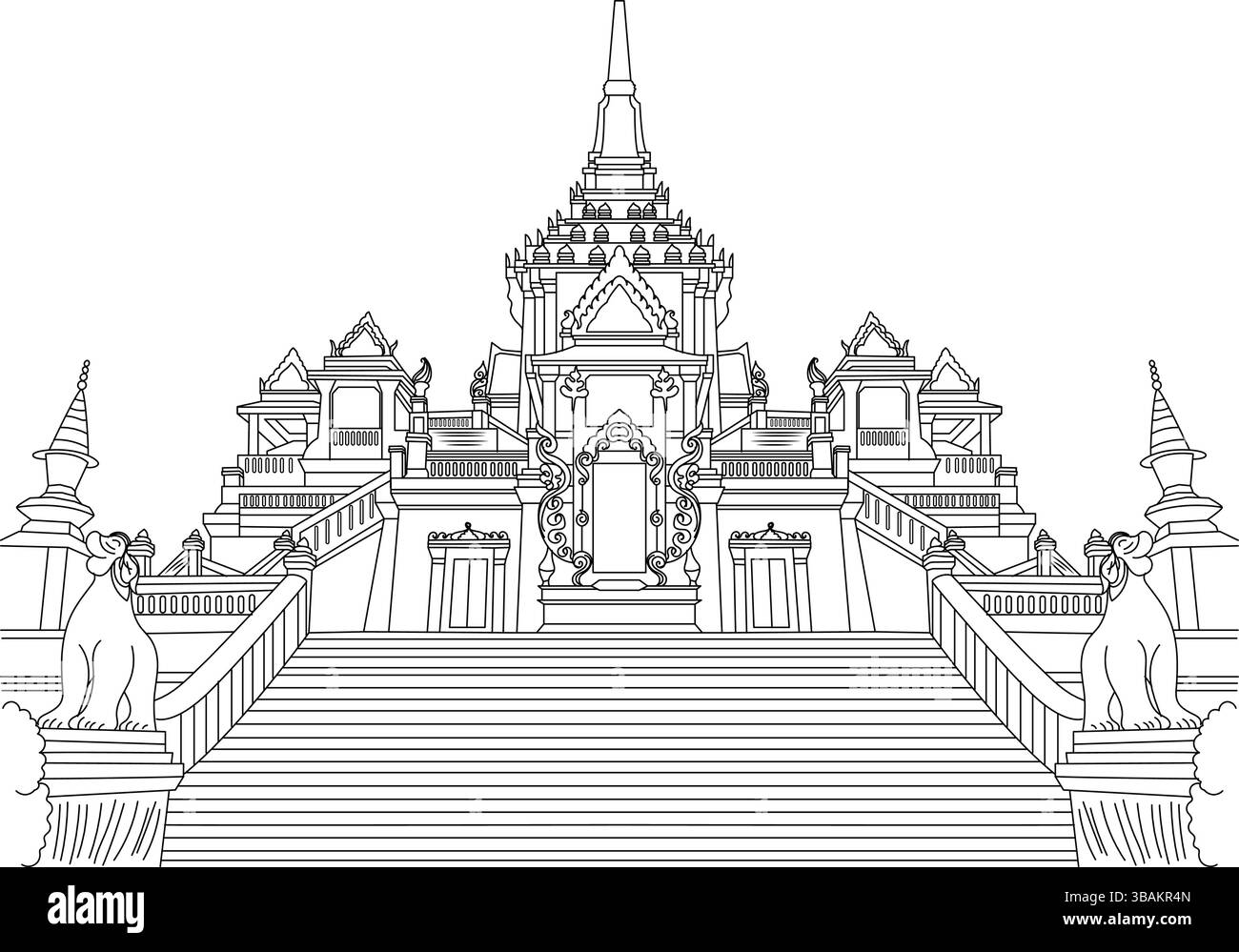 Southeast asian religious architecture Stock Vector Images - Alamy
