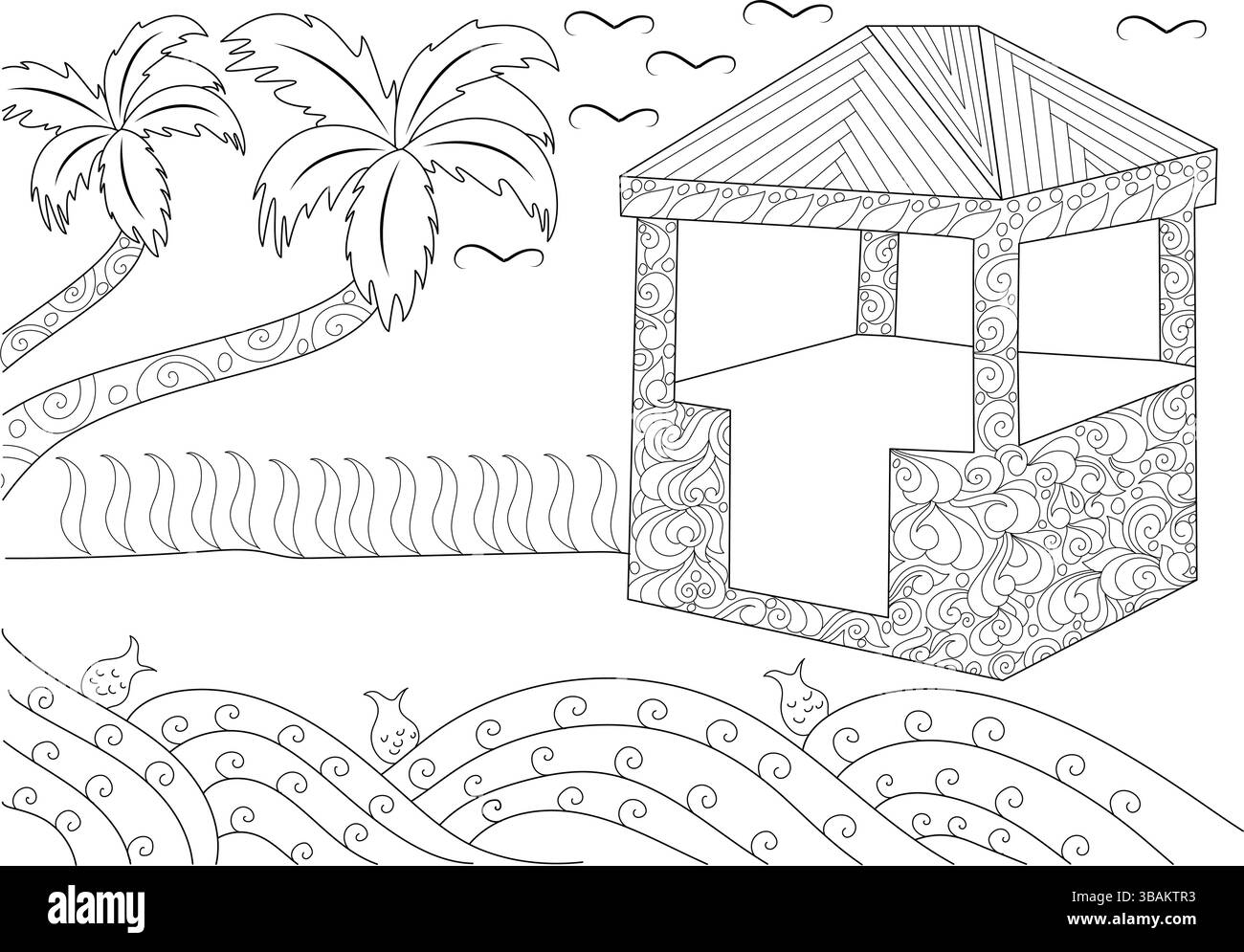 Palm fish Black and White Stock Photos & Images - Alamy