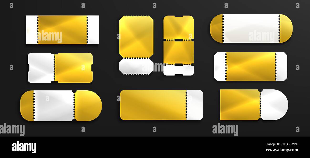 Golden ticket cutouts assortment - posh perforated coupon templates ...