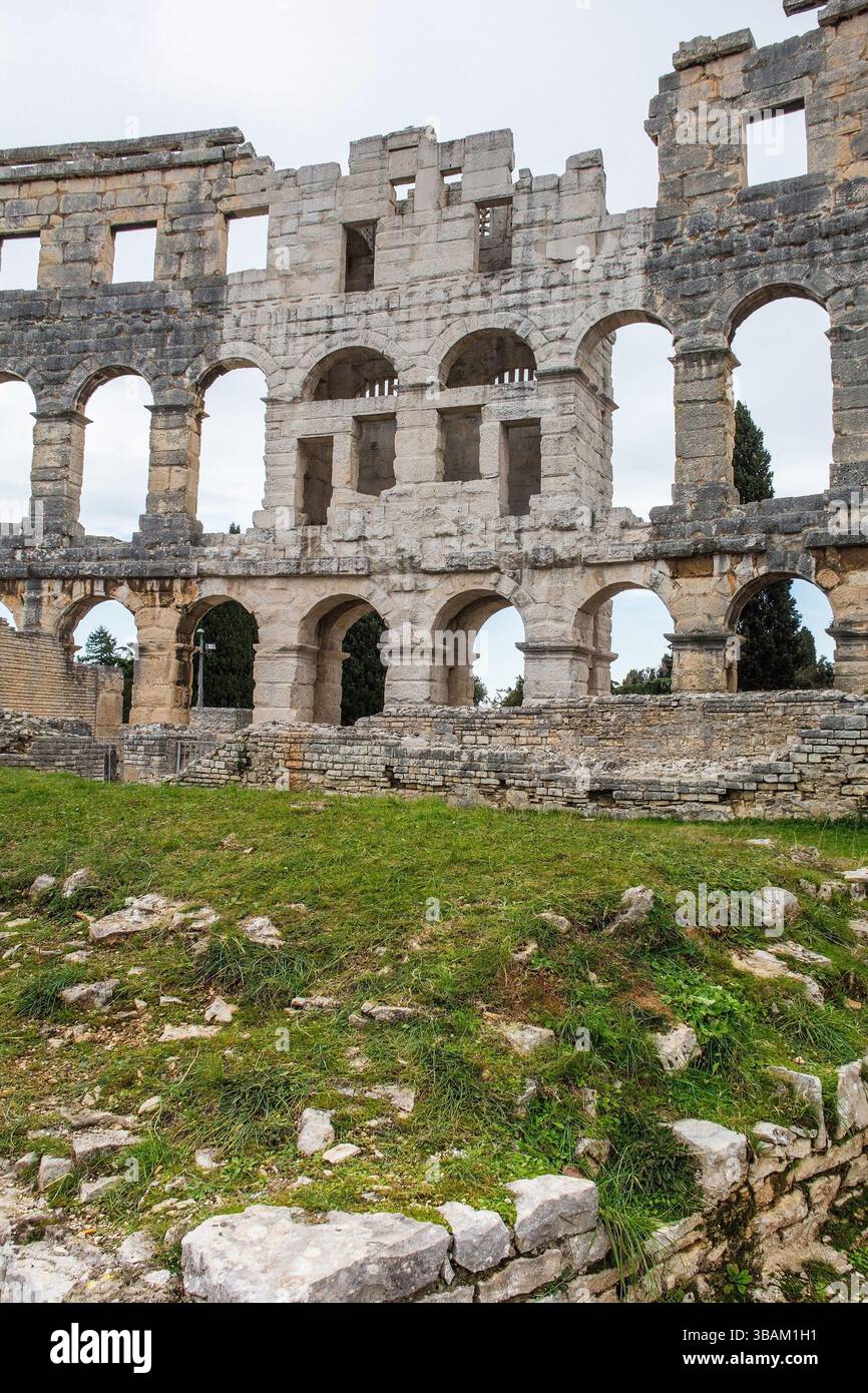 One of four towers in Pula Arena in Istria, Croatia, one of the best ...