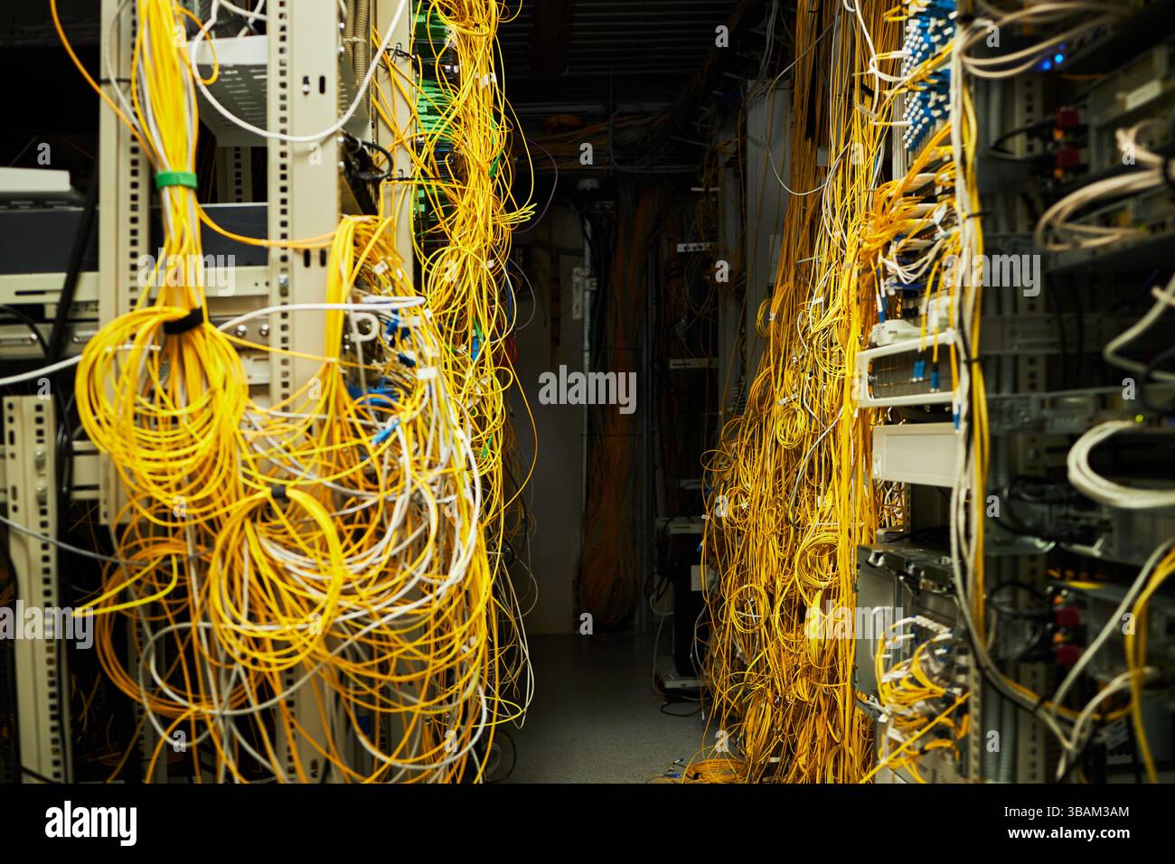Entangled Network Cables Within Busy Server Room Stock Photo - Alamy