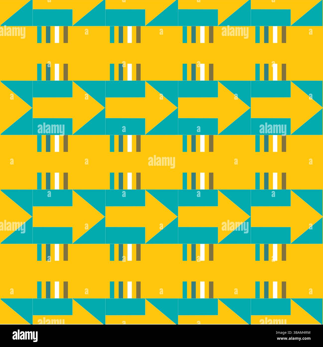 Abstract seamless colorful arrows pattern vector. Geometric tricolor ...