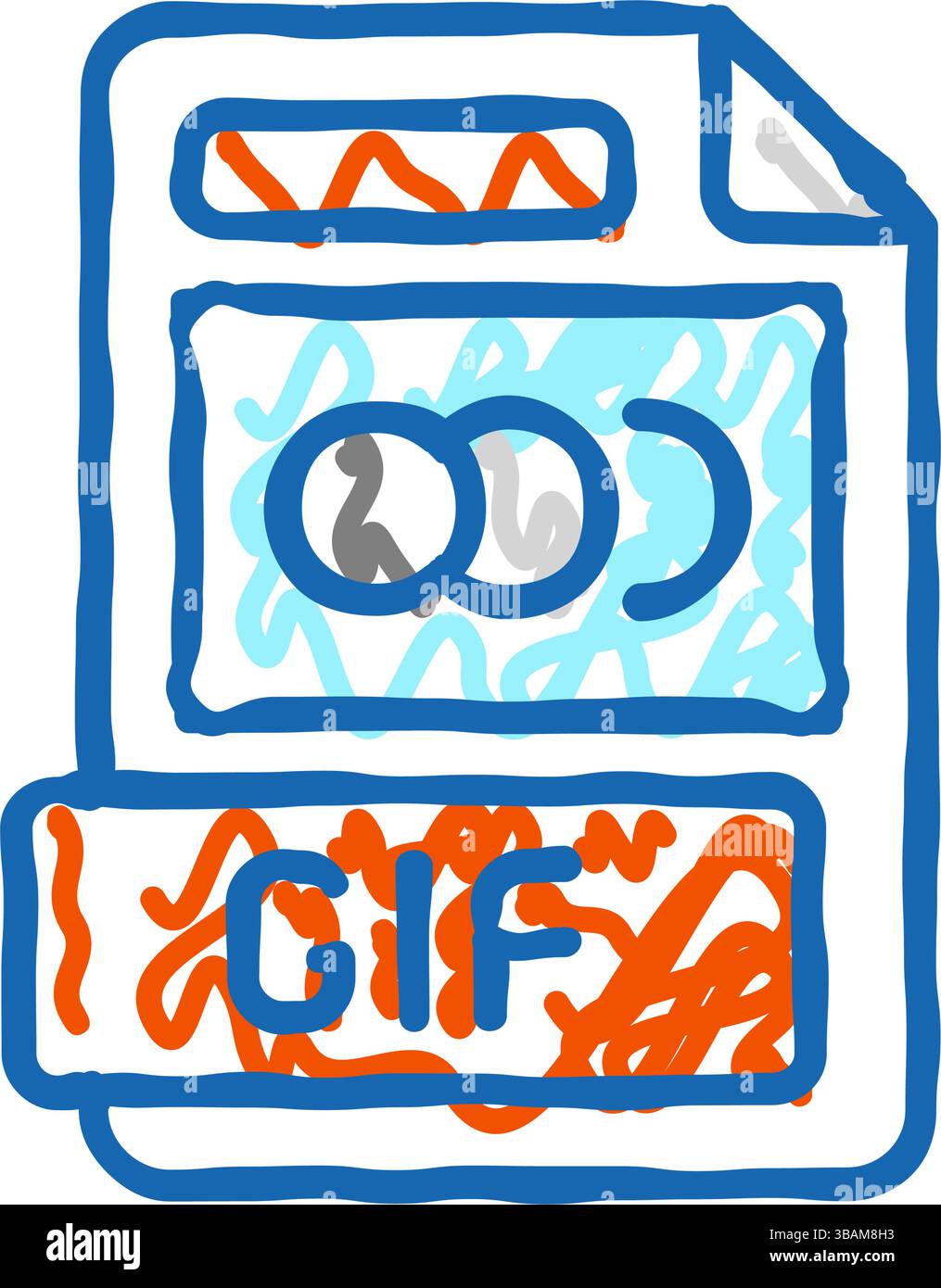 gif file format document icon doodle illustration Stock Vector Image ...