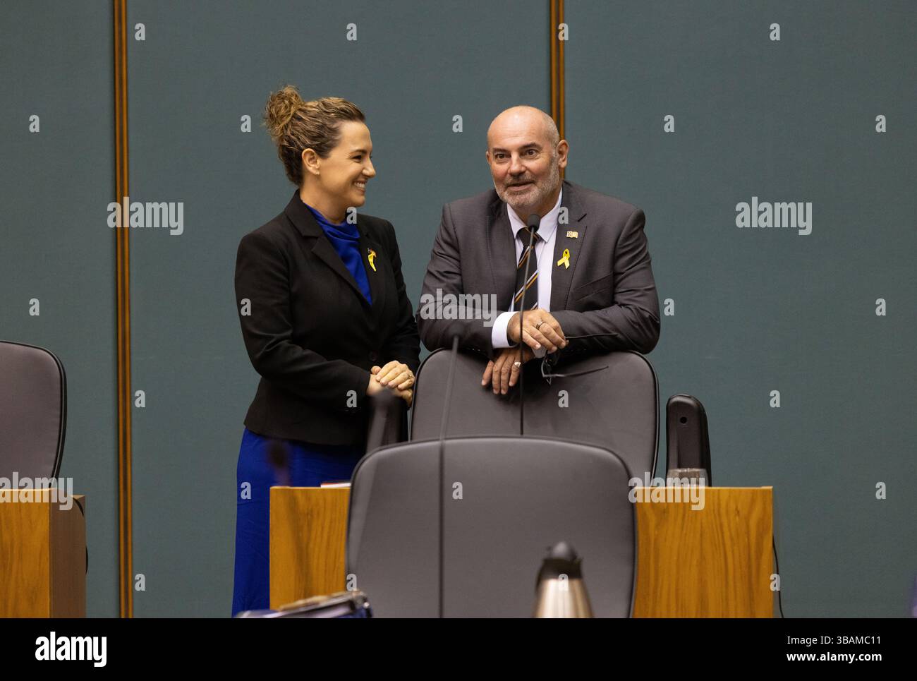 NT Chief Minister Lia Finocchiaro (left) and NT Treasurer Bill Yan at ...