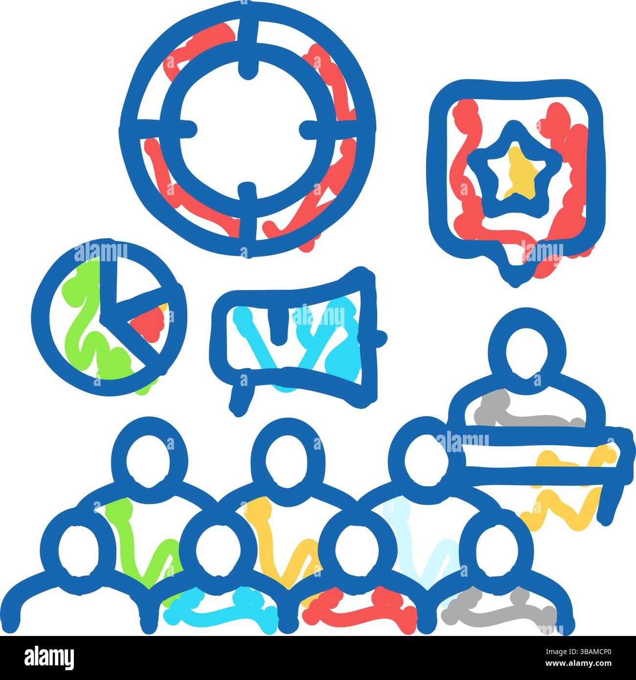 event marketing icon doodle illustration Stock Vector Image & Art - Alamy