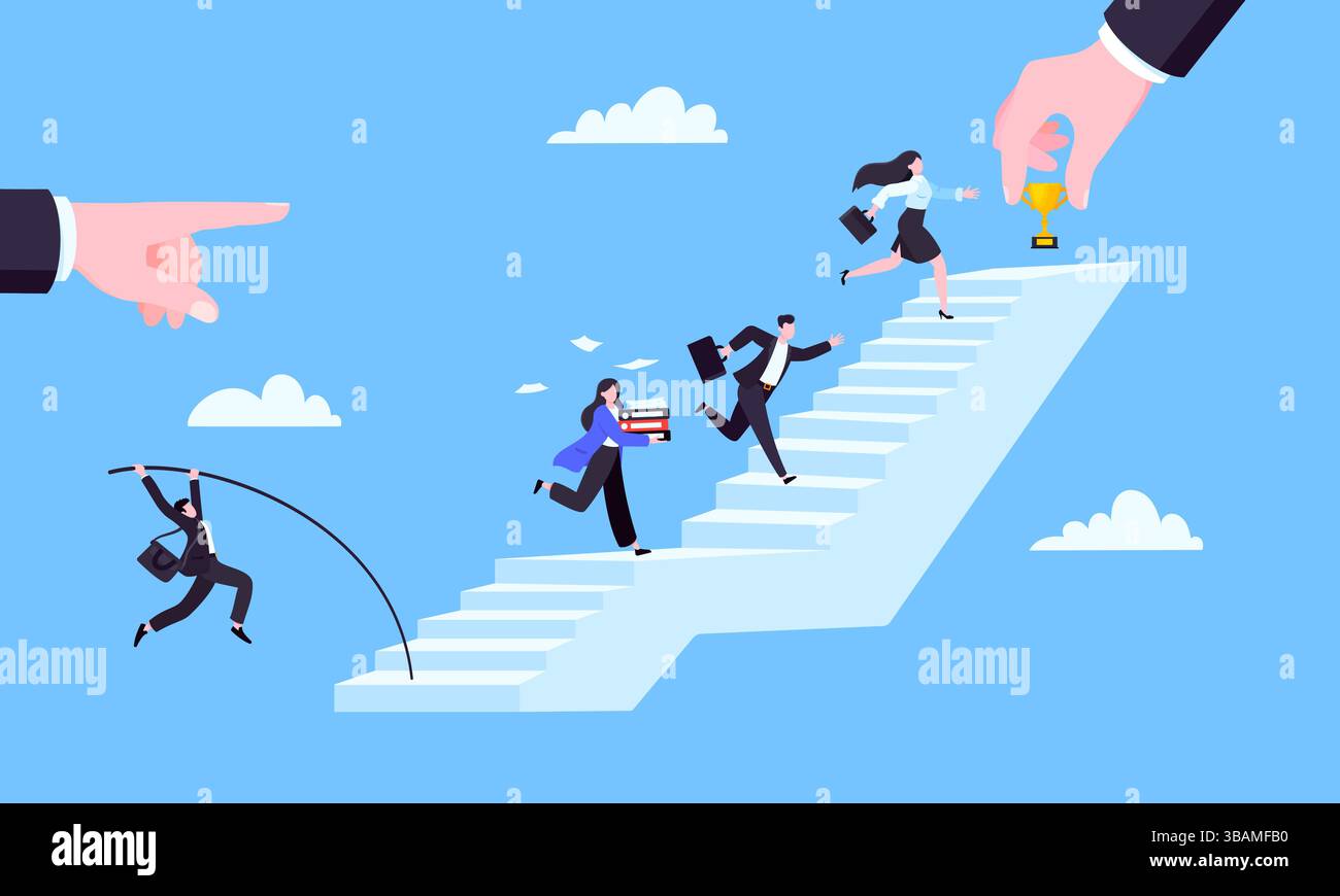 Success career ladder steps path challenge with business goal ...