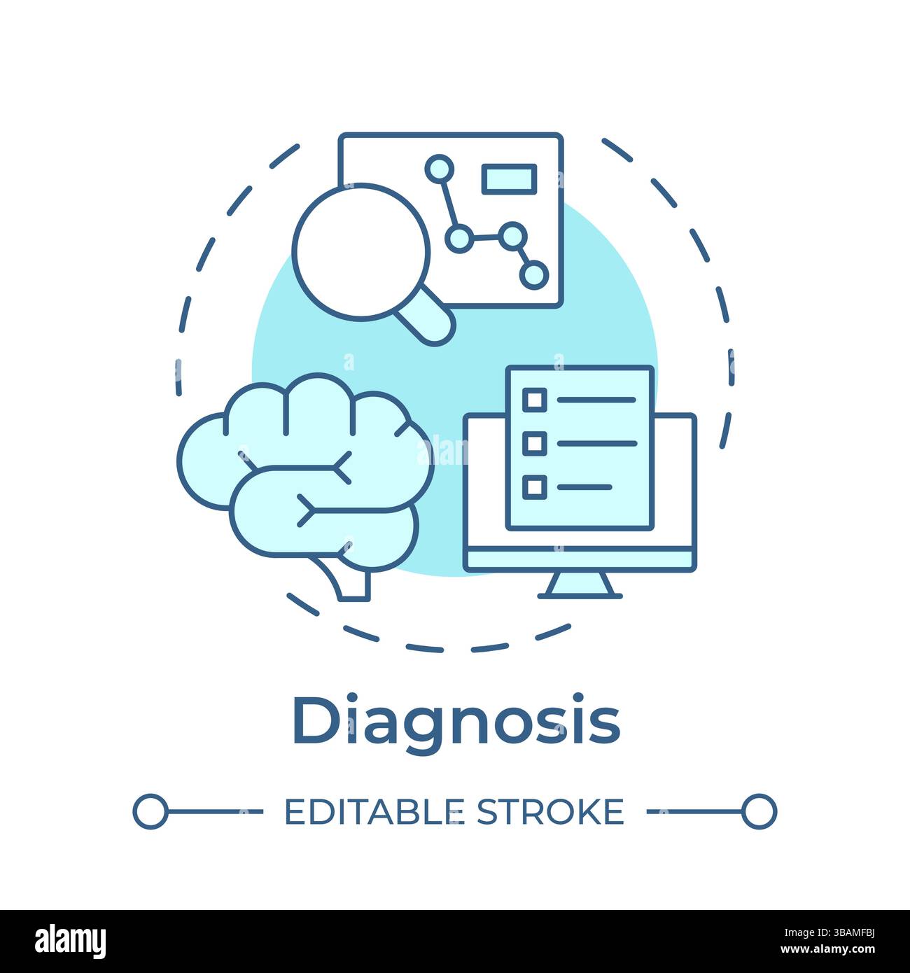 Diagnosis soft blue concept icon Stock Vector Image & Art - Alamy