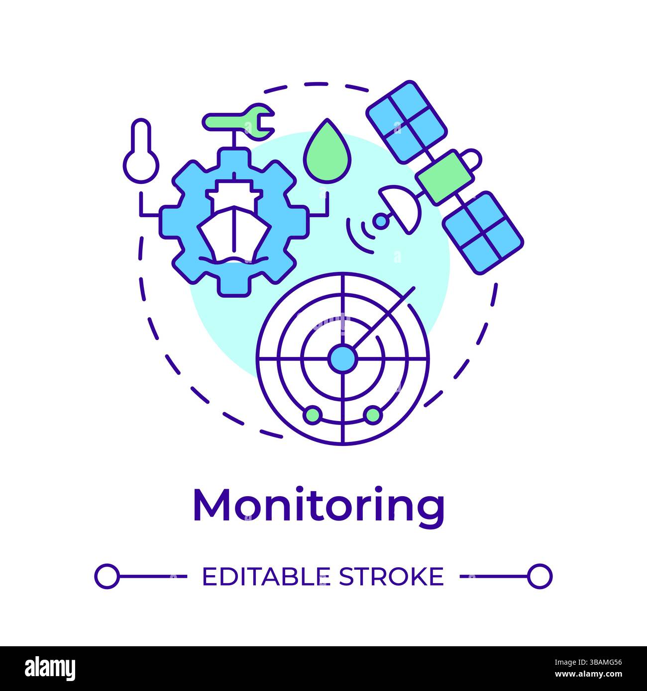 Monitoring multi color concept icon Stock Vector Image & Art - Alamy