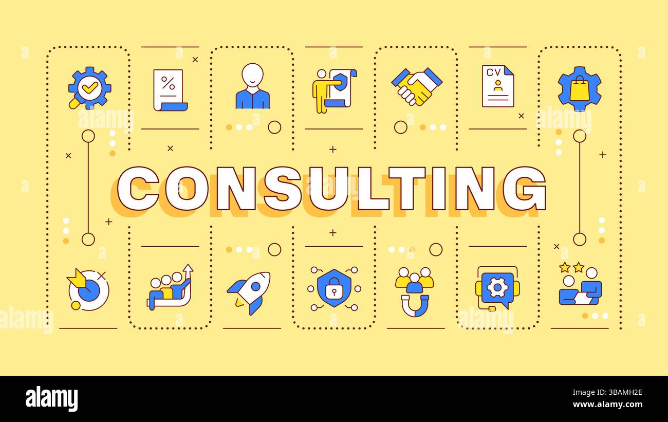 Consulting word cloud illustration Stock Vector Images - Alamy