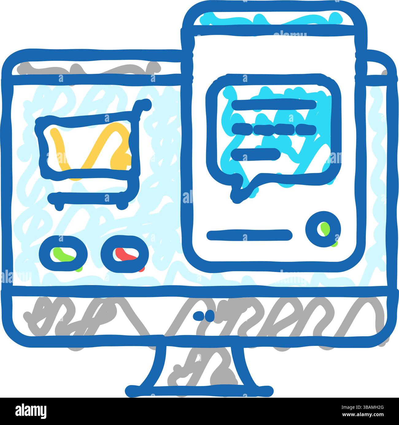 sales chat support icon doodle illustration Stock Vector Image & Art ...
