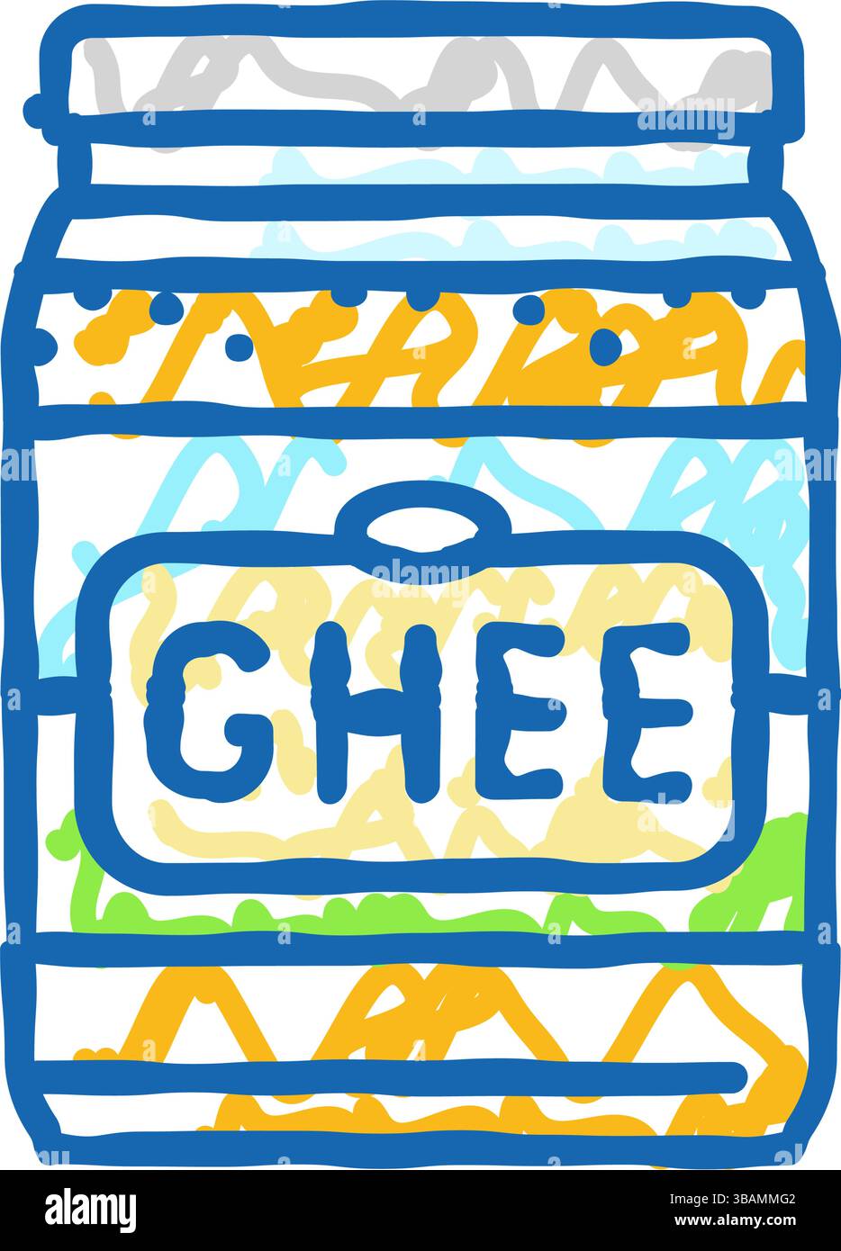 ghee milk product dairy icon doodle illustration Stock Vector Image ...