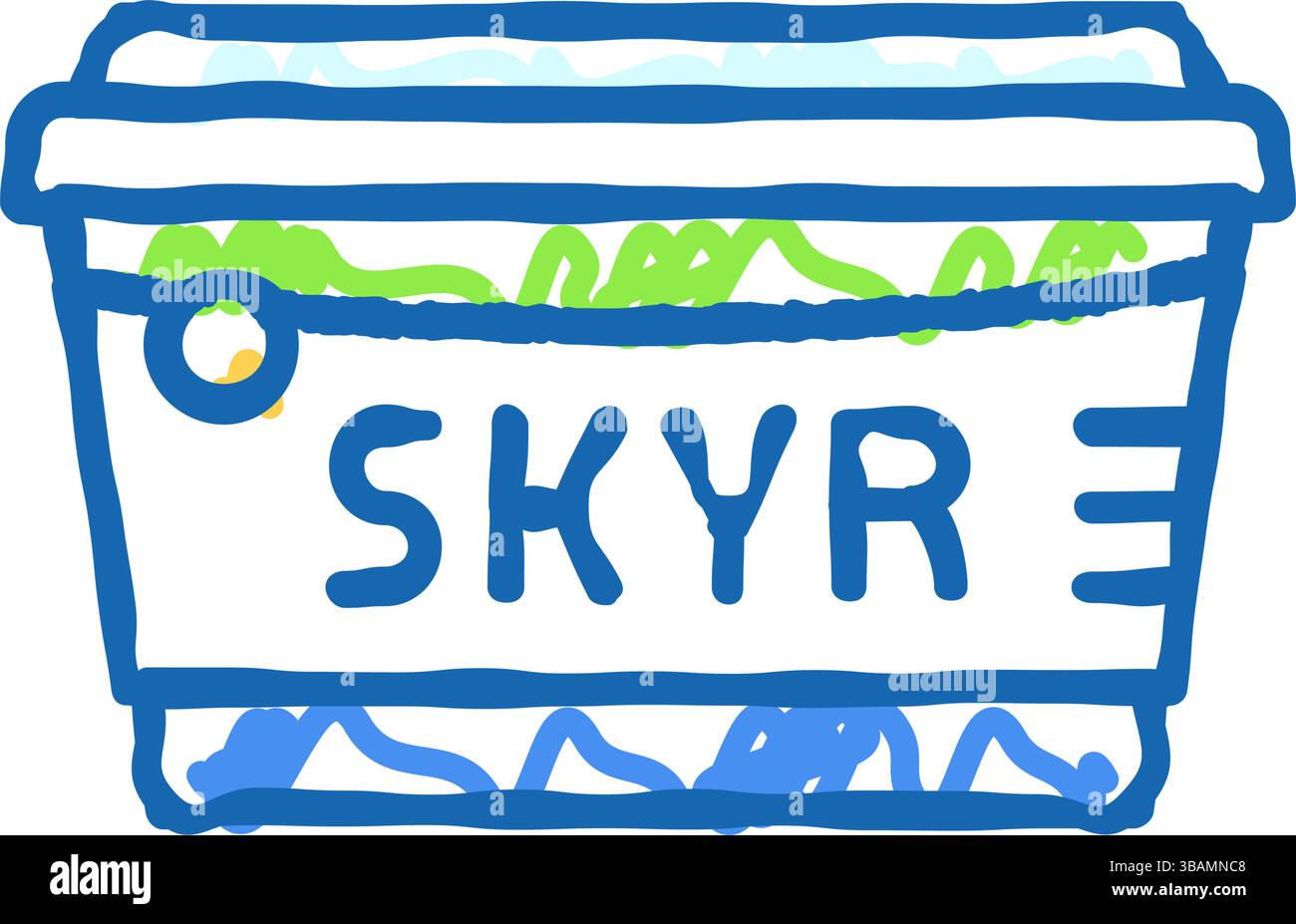 skyr milk product dairy icon doodle illustration Stock Vector Image ...