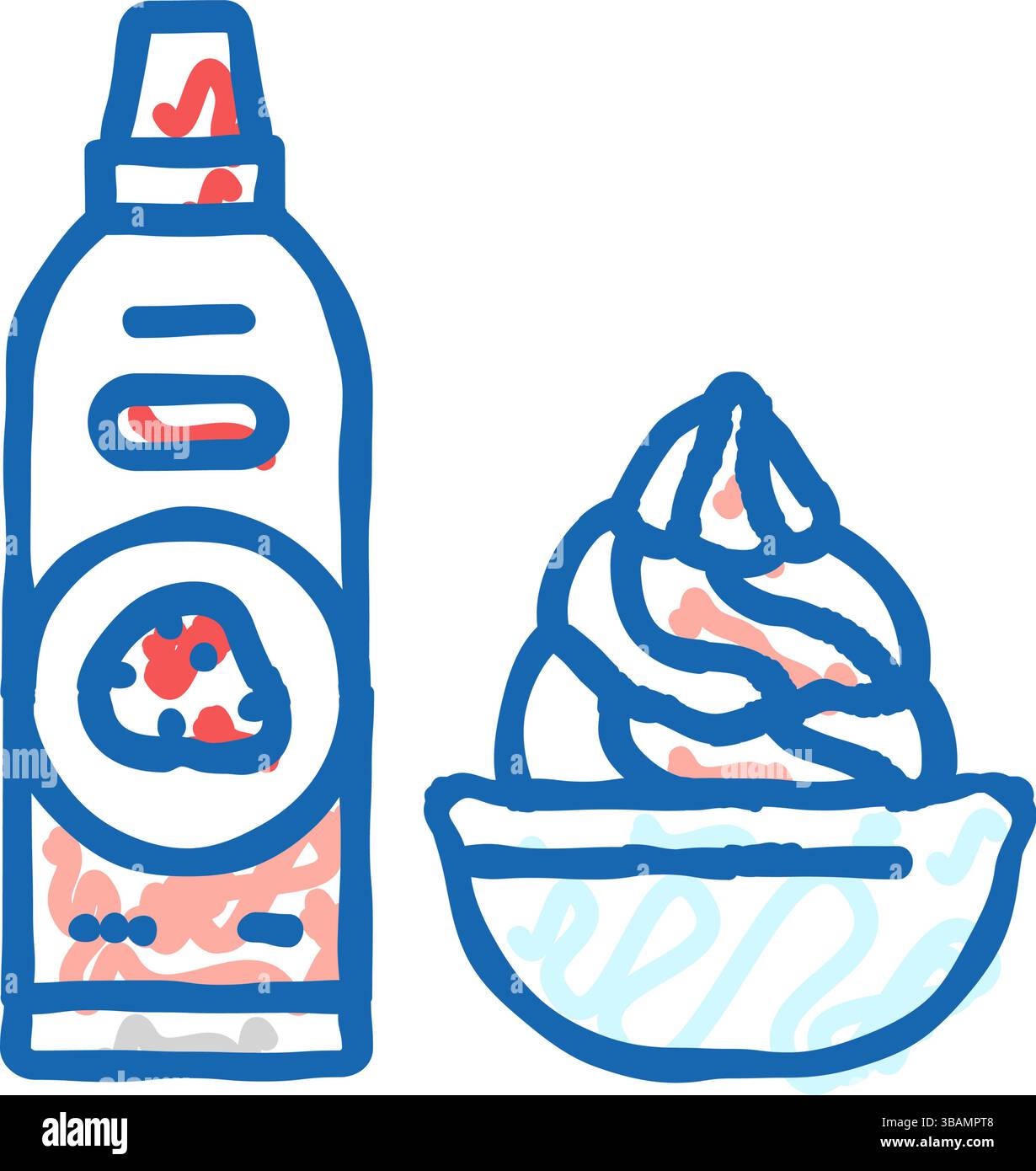 whipped cream milk product icon doodle illustration Stock Vector Image ...