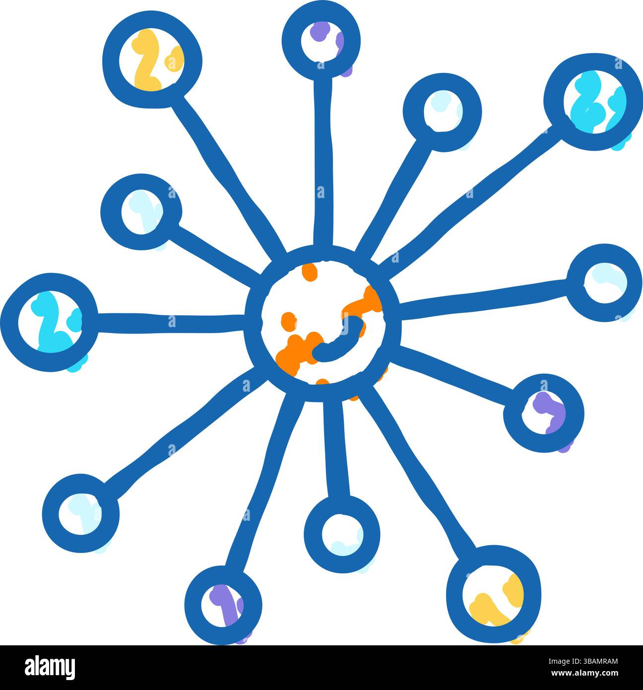 network molecular structure icon doodle illustration Stock Vector Image ...