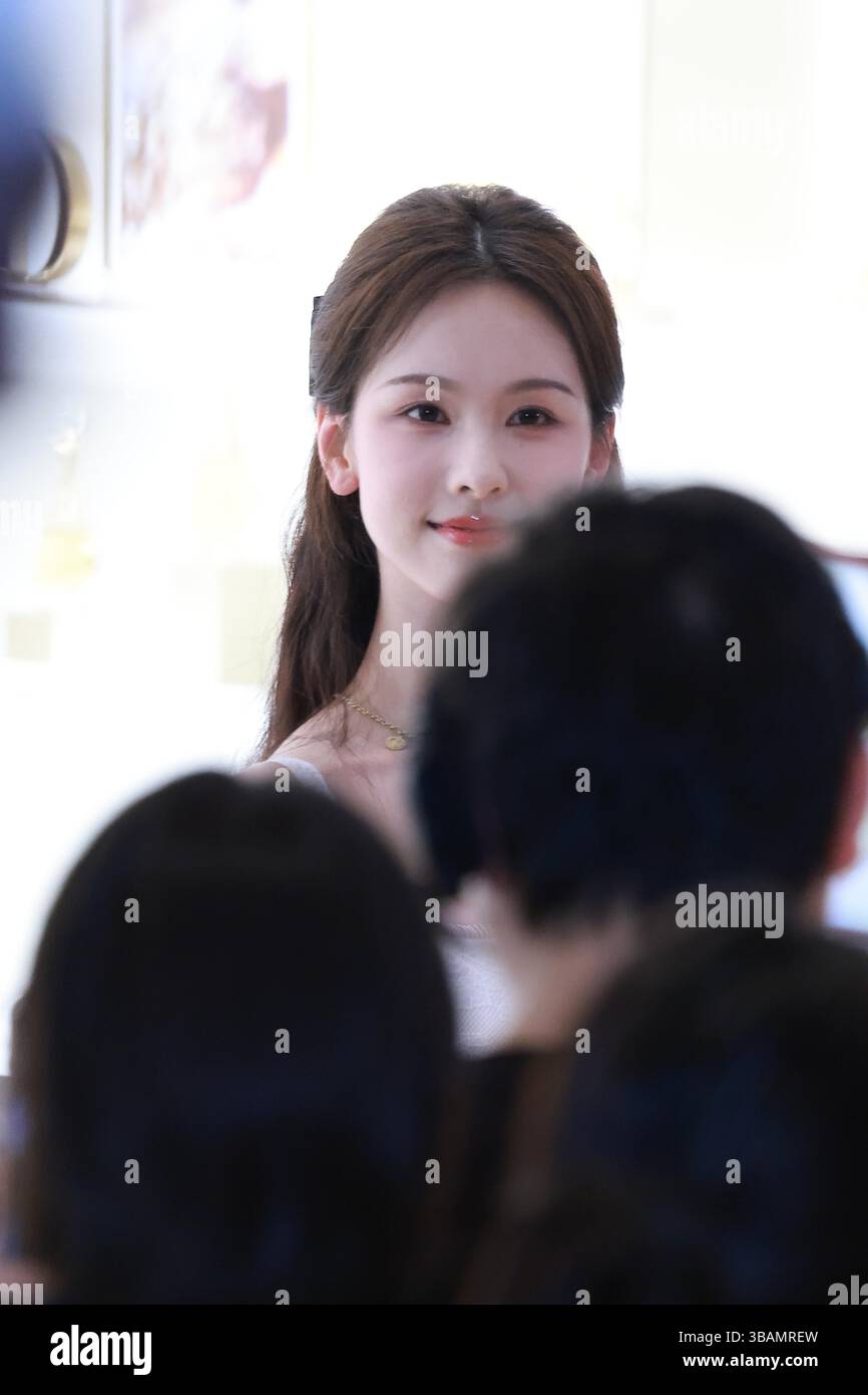 Chinese actress Chen Duling attends an activity in Shanghai, China, 8 ...