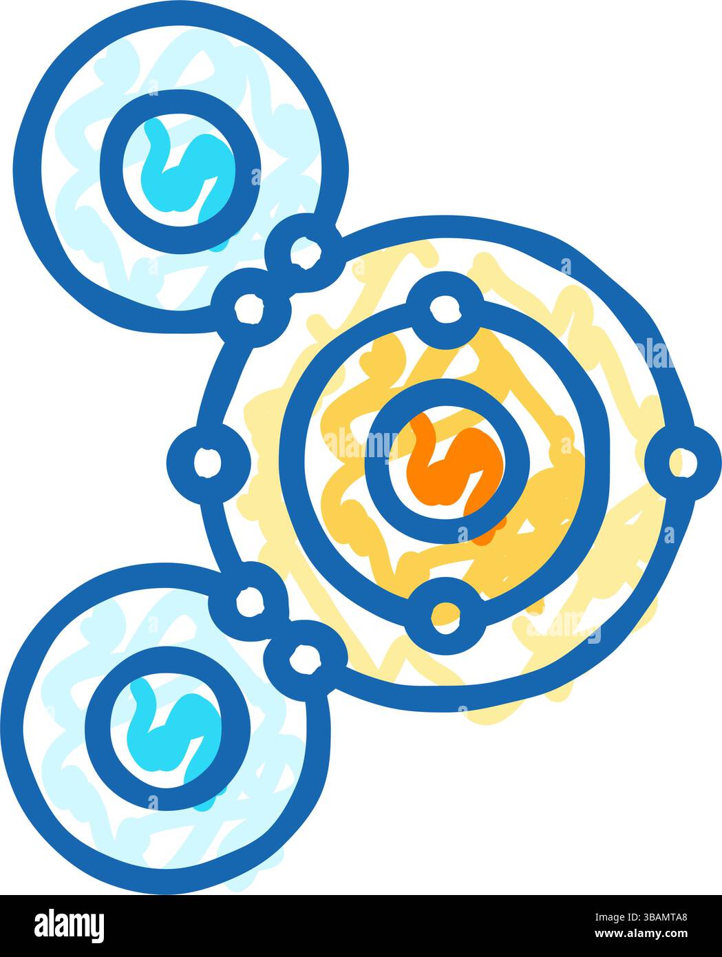 atom molecular structure icon doodle illustration Stock Vector Image ...