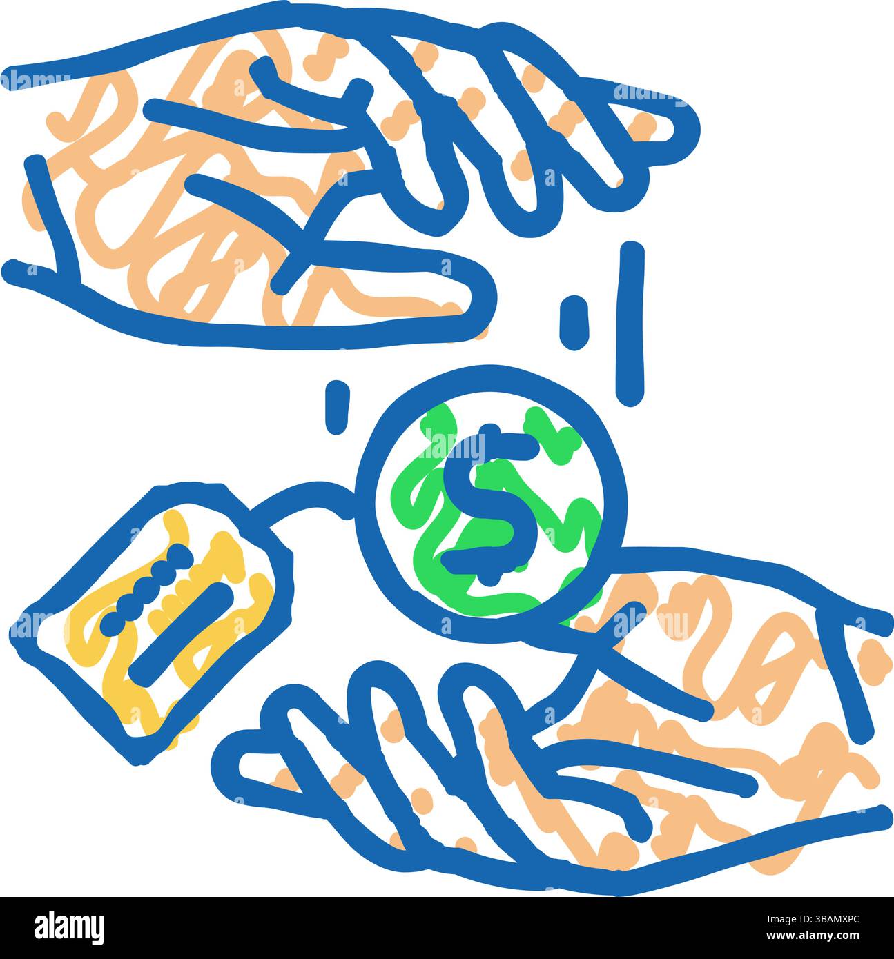 paying borrowed funds creditor icon doodle illustration Stock Vector ...