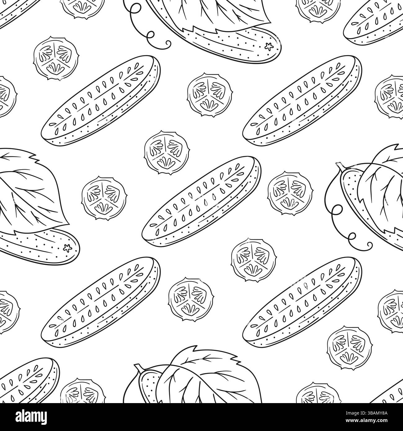 Monochrome vegetable pattern. Pattern for menu or kitchen in hand draw ...